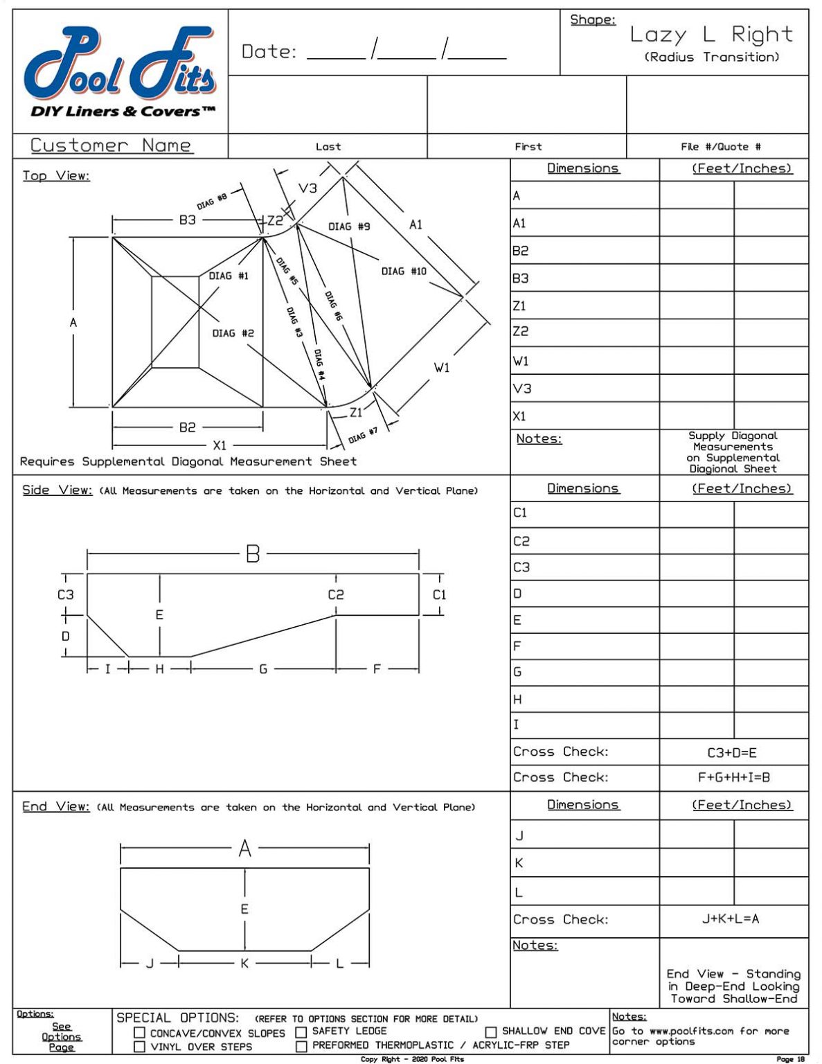 Inground Pool Liner Measurement Forms - Info - Pool Fits DIY