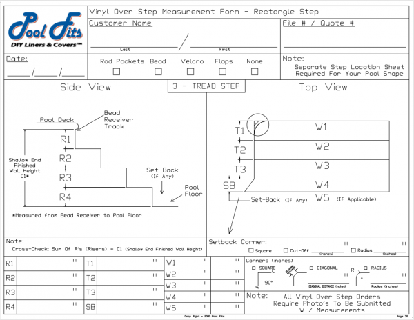Inground Pool Liner Measurement Forms - Info | Pool Fits DIY