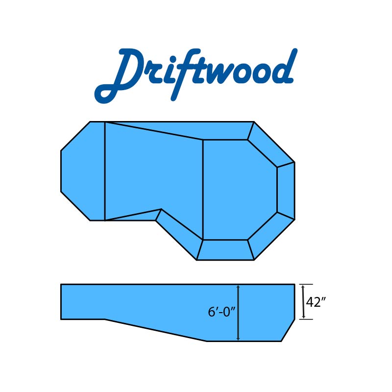 Driftwood Kidney Hopper Pool Liners - Pool Fits Liners & Covers