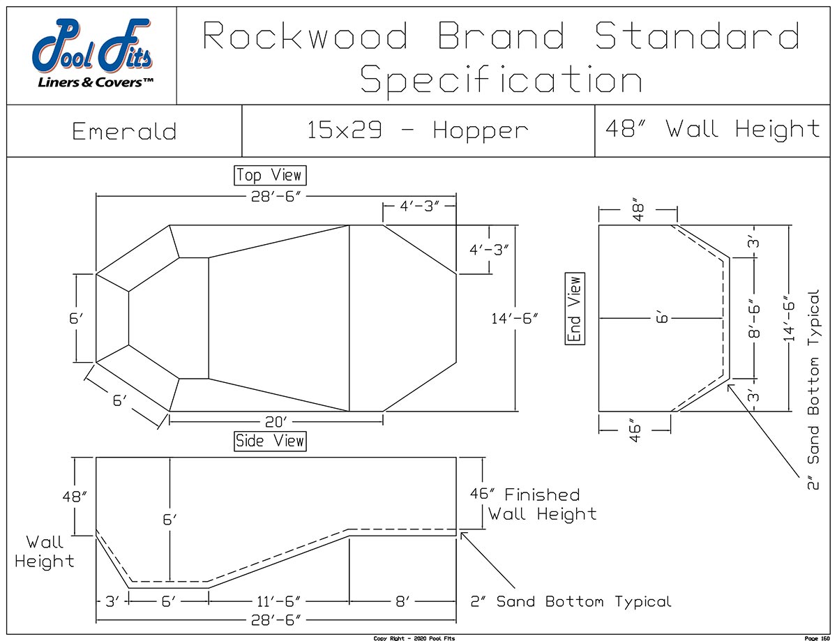 Rockwood Swimming Pool Specifications - Pool Fits Liners & Covers